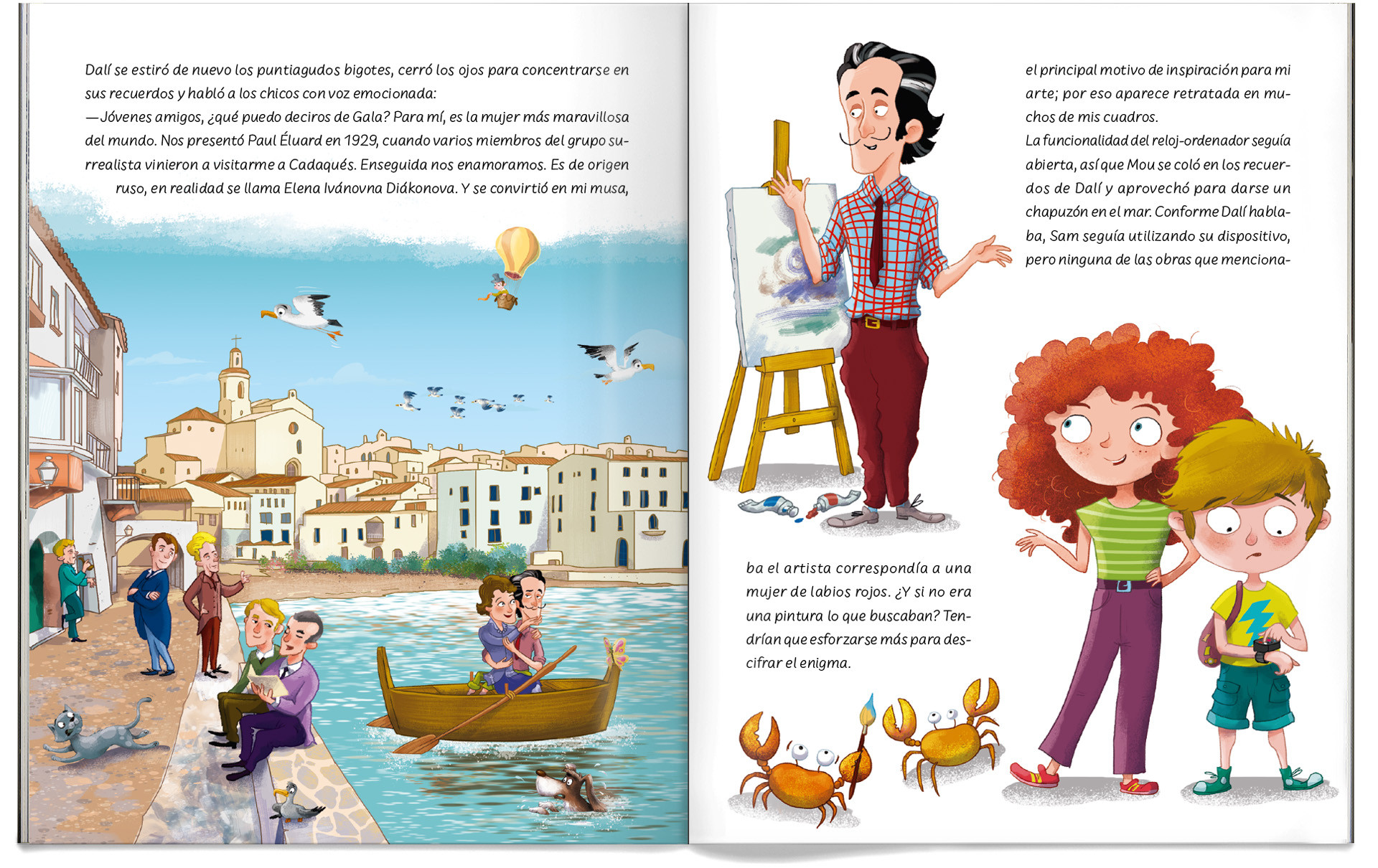 Nina, Sam, Mou y Salvador Dalí