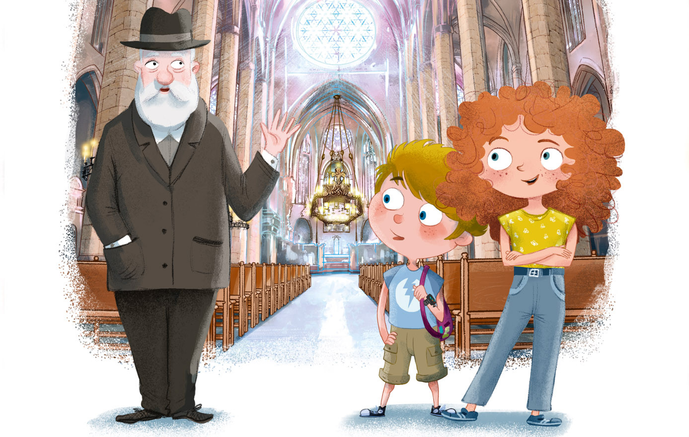 Nina, Sam, Mou y Antoni Gaudí