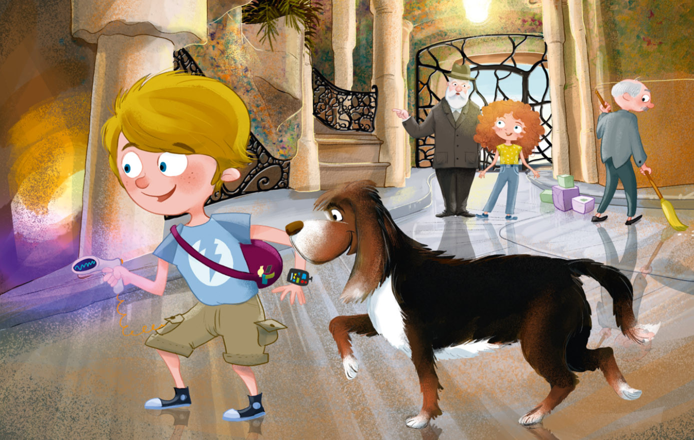 Nina, Sam, mou et Antoni Gaudí présentent